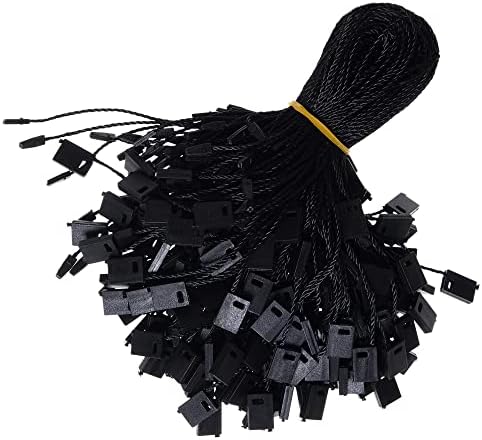 3000Pcs Hang Tag String, 7 Inch Black Nylon Snap Lock Pin Loop Plastic ...