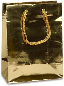 Amazon.com: Paper Mart Small Wide Metallic Gold Euro Bags | Quantity ...