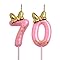 Amazon.com: AOOLADA 70th Birthday Candles, Gold 70 Year Old Number ...