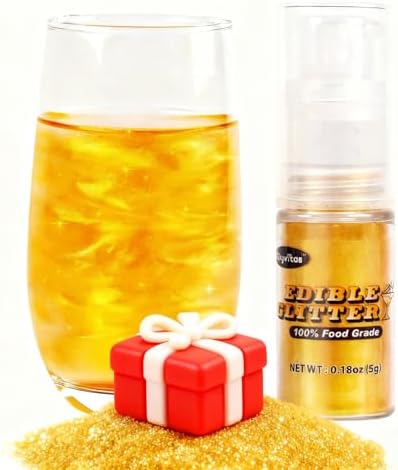Amazon.com : Shimmer Gold Edible Glitter Spray, Edible Glitter Dust for ...