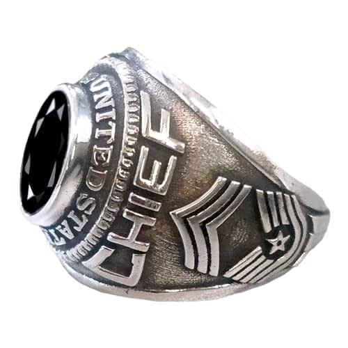 Amazon.com: Genuine Black ONYX Ring - US Air Force Ring - USAF Ring ...