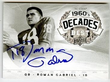 Roman Gabriel autographed football card (NC State Wolfpack) 2011 Upper ...