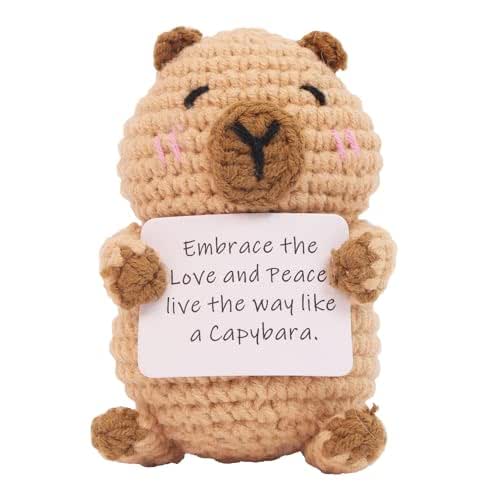 Amazon.com: Mini Funny Positive Capybara, Knitted Wool Capybara Toy ...
