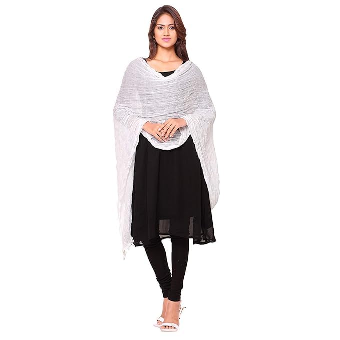 Buy COTTON INDIA jaipur cotton Plain Dupatta Chunni With Pom Pom Lace ...