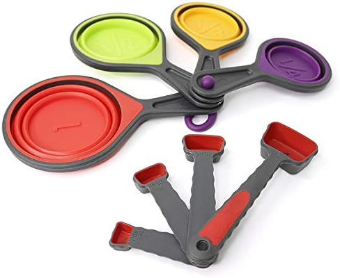 Amazon.com: Collapsible Measuring Cups, 4Pcs Multi-function Measuring Spoons, Portable Food ...