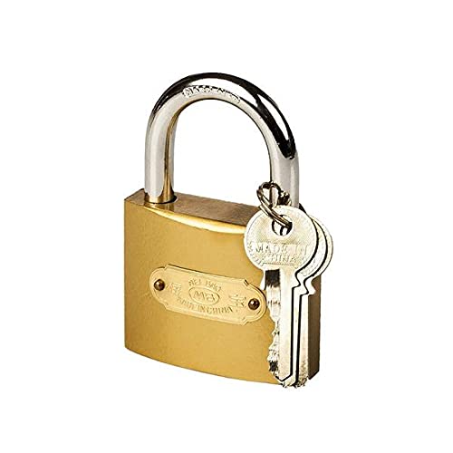 TPTC Brass Copper Padlock with 3 Keys Pressing Lock 63mm with 3 key's ...