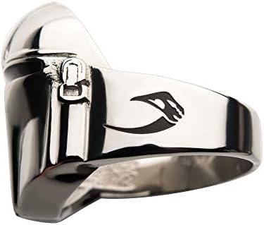Star Wars Jewelry Men's Stainless Steel Mandalorian Helmet Ring, Silver ...