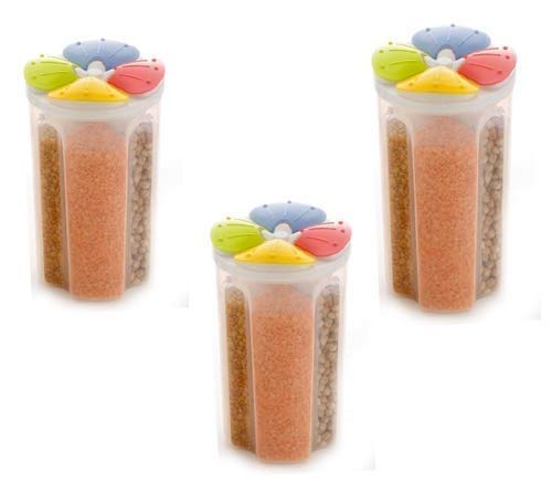 KICH DRAW Kichdraw 4 Sections Air Tight Transparent Food, Grain, Cereal ...