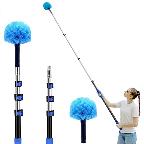 20 Foot Cobweb Duster with Extension Pole 2 PCS, Webster Cobweb Duster ...