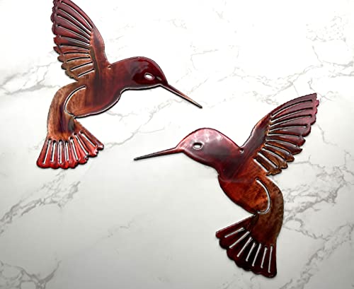 Amazon.com: Hummingbird Copper Red Pair Metal Wall Art Décor 6" x 6 ...