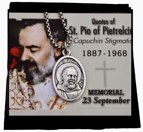 Amazon.com: Saint Padre Pio Necklace, Confirmation, Patron Saint Gift ...