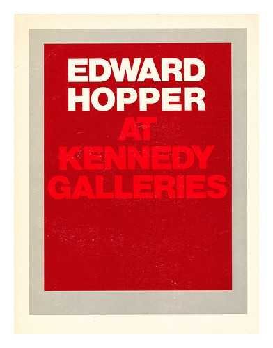 Edward Hopper at Kennedy Galleries: May 11-June 8, 1977: Hopper, Edward ...