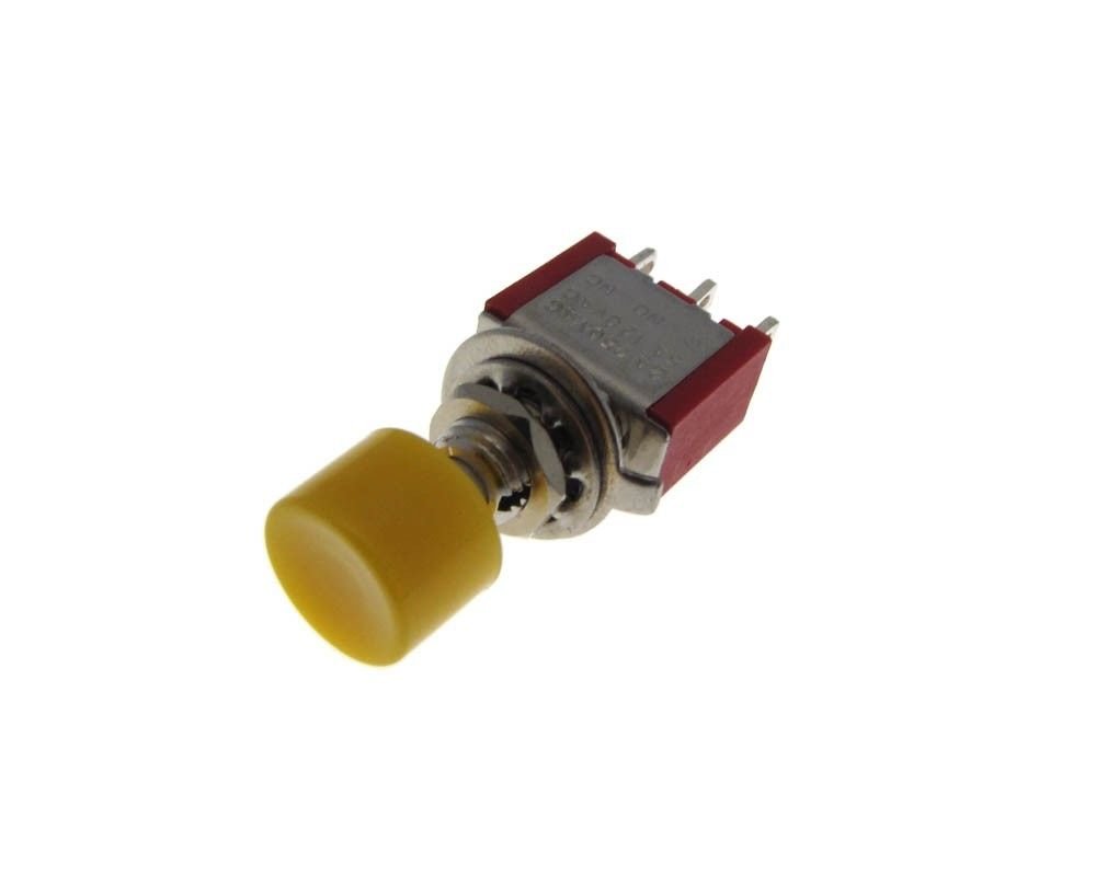 Reset PushButton Switch Panel Mount 1NC 1NO - Momentary Type - Yellow ...