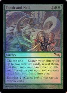 Amazon.co.jp | マジックザギャザリング MTG 緑 英語版 歯と爪/Tooth and Nail MRD-134 レア Foil ...