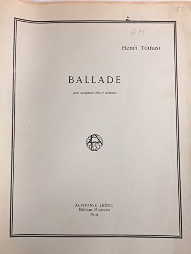 Amazon.com: Ballade for Alto Saxophone and Piano: 9790046198038: Henri ...