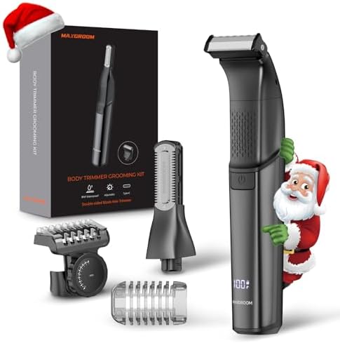Amazon.com: KEMEI Black Beard Trimmer for Men Cordless, 2-in-1 Body ...