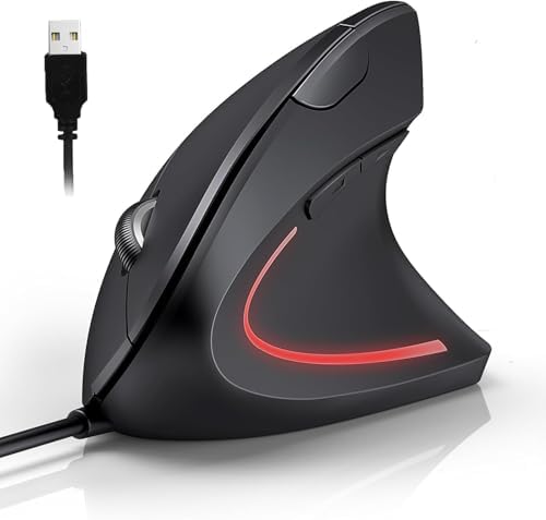 Amazon.com: Anker Ergonomic Optical USB Wired Vertical Mouse 1000/1600 ...