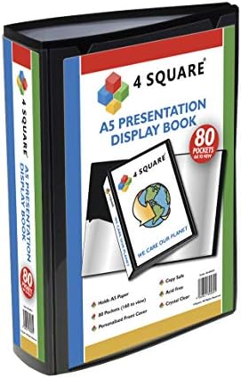 A5 Display Book - 80 Pockets (160 Sides) Black Presentation Display ...