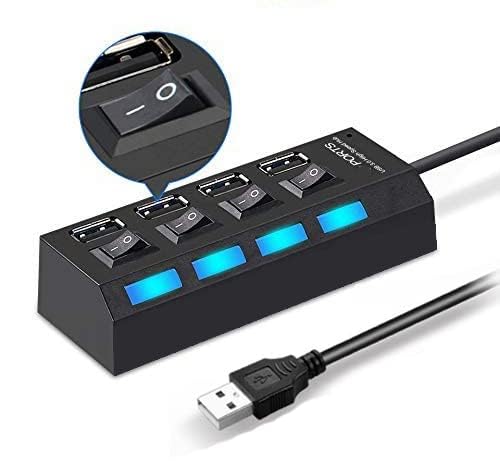 USB Hub 2.0 Multi USB Port 4 Ports USB Hub High Speed with on/Off ...