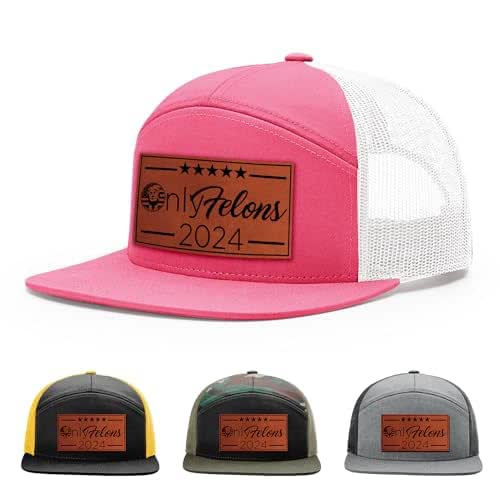 Amazon.com: Only Felons, Trump 2024 Hat, 168 Style Trucker Leather ...