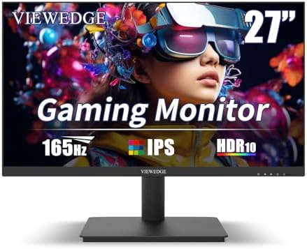 Viewedge 27 Inch Gaming Monitor, IPS 165Hz 1ms QHD Computer Monitor ...