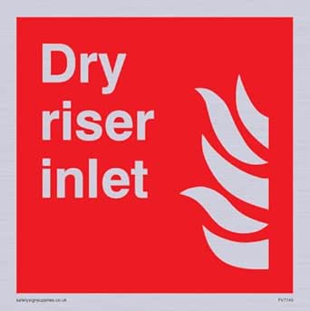 Dry riser inlet Sign - 100x100mm - S10 : Amazon.co.uk: DIY & Tools