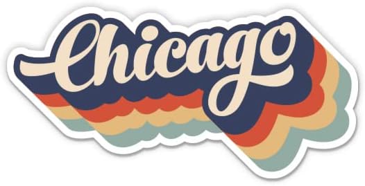 Amazon.com - Squiddy Chicago Layered Retro Style - Vinyl Sticker Decal ...