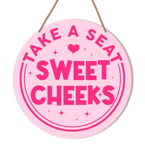 HSNBT Funny Pink Bathroom Sign Decor, Pink Girl Bathroom Decor - Import ...