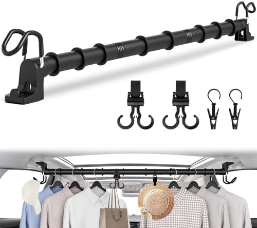 Amazon.com: Heavy Duty Car Clothes Hanger Bar 30-64 inches, 4Pcs ...