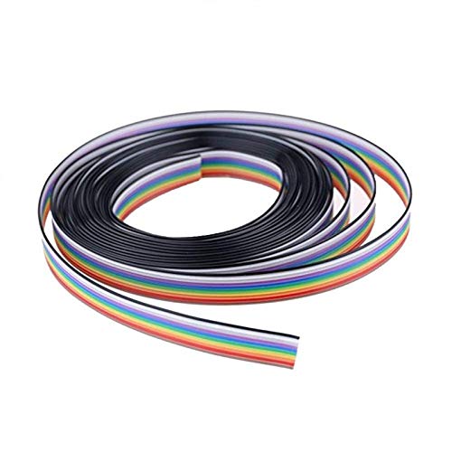 Rpi Shop - 10 Core Rainbow Color Flat Ribbon Wire Cable, IDC, 10 Meter ...