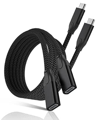 USB Type C Extension Cable 6.6FT 2Pack,USBC 3.1 Gen2 10Gbps 100w Female ...