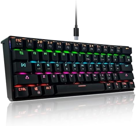 Rii Mechanical Gaming keyboard, RK908 60% Mechanical Keyboard(9 ...