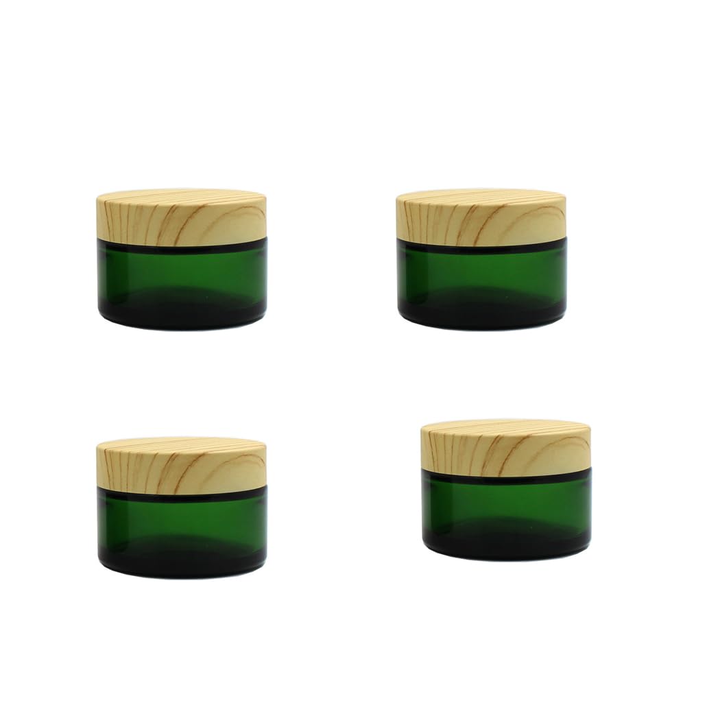 Amazon.com: 4Pack 30g 1 oz Glass Cream Jars,Green Empty Sample Jars ...