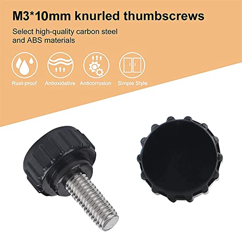 MOROBOR Knurled Thumbscrew Screw, 20pcs M3 x 10mm Stainless Steel ...