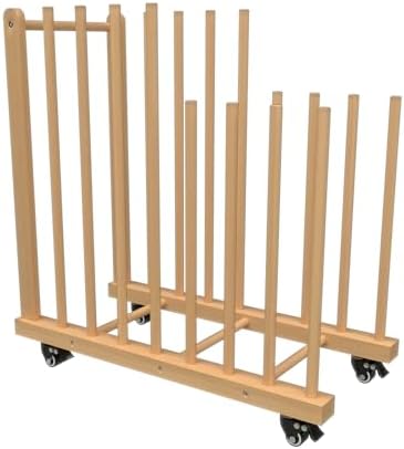 Amazon.com: LEJITEKK Art Storage Rack with Handle&Caster Wheels,Wooden ...