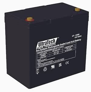 Amazon.com: UltraTech IM-12550B 12V, 55.0 Ah SLA Battery with T6 ...