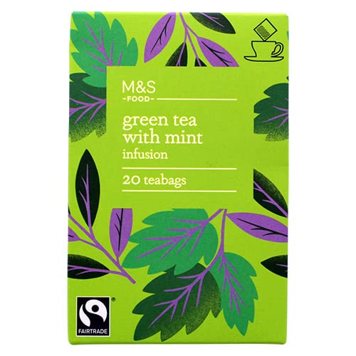 Amazon.com : Marks and Spencer Green Tea With Mint Infusion Teabags 50g ...