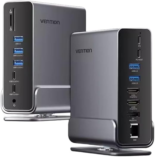 Amazon.com: Vention 15 in 1 USB C HUB Docking Station MST Vertical USB ...