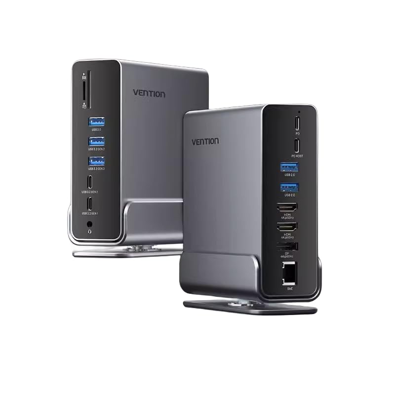 Amazon.com: Vention 15 in 1 USB C HUB Docking Station MST Vertical USB ...