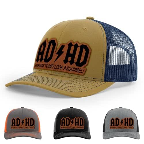 Amazon.com: ADHD - Short Attention Span Hat, 112 Style Trucker Leather ...