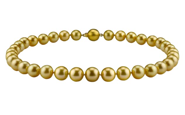 Buy Hdbg Pure Golden South Sea Pearl Necklace गोल्डन पर्ल नेकलेस ...
