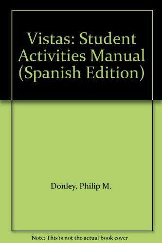 Amazon.com: Vistas: Student Activities Manual (Spanish Edition ...