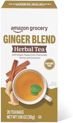 Amazon.com : Amazon Grocery, Ginger Blend Herbal Tea Bags, Caffeine ...
