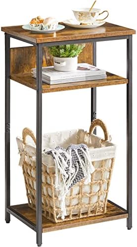 Amazon.com: Peohud 3 Tier End Table, 30 Inch Tall Side Table, Rustic ...