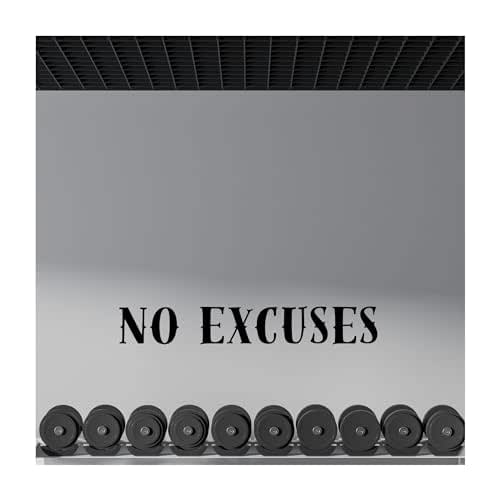 Amazon.com: No Excuses Gym Wall Vinyl Decal Quotes Inspirational Gym ...