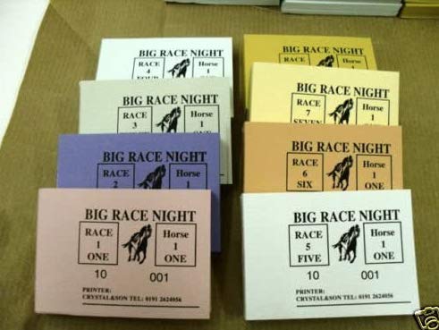 RACE NIGHT BETTING TICKETS 50 TICKETS 8 HORSES 8 RACES : Amazon.co.uk ...