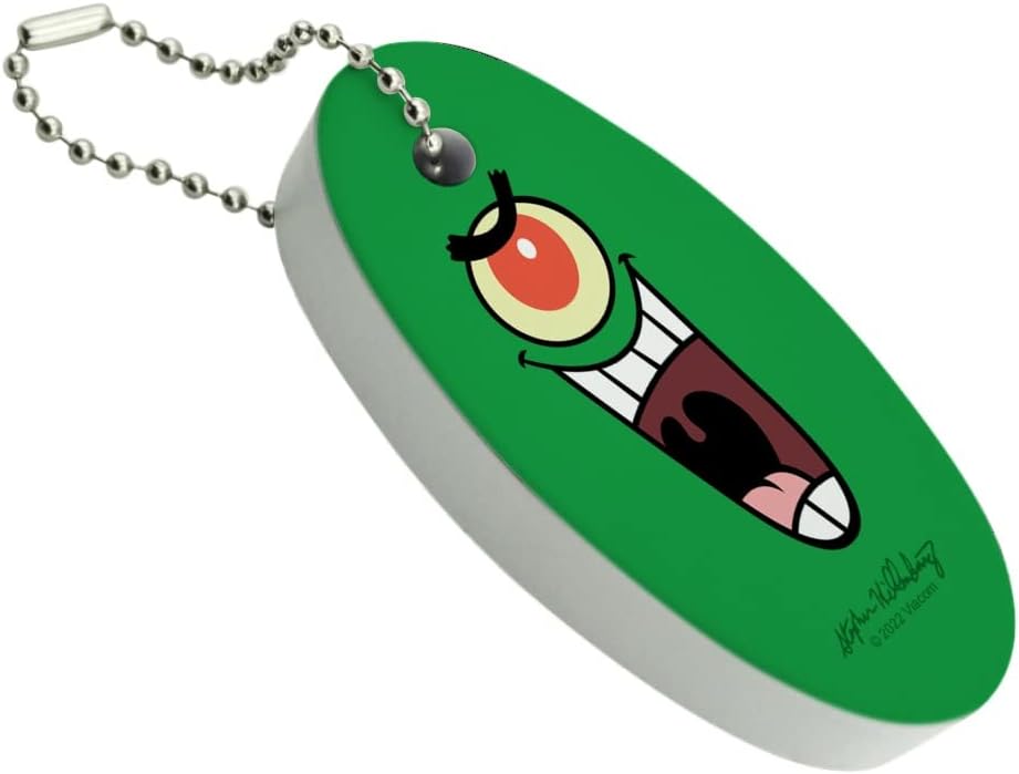 Amazon.com: GRAPHICS & MORE SpongeBob Plankon Face Floating Keychain ...