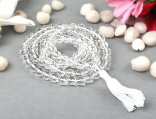 All Stone Diamond Cut Sphatik Mala Lab Certified 108 Beads Sfatik Mala ...