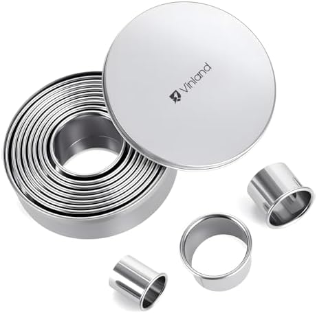 Amazon.com: Round Cookie Cutters Set 12 Pieces Bistcuit Cookie Cutters ...