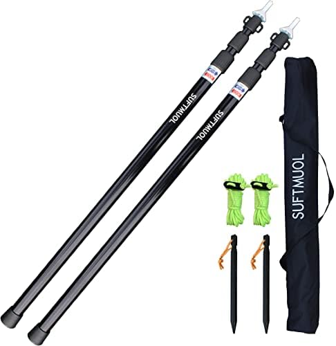 Andes Set Of 2 Universal Telescopic Adjustable Steel Tent/Awning Poles ...